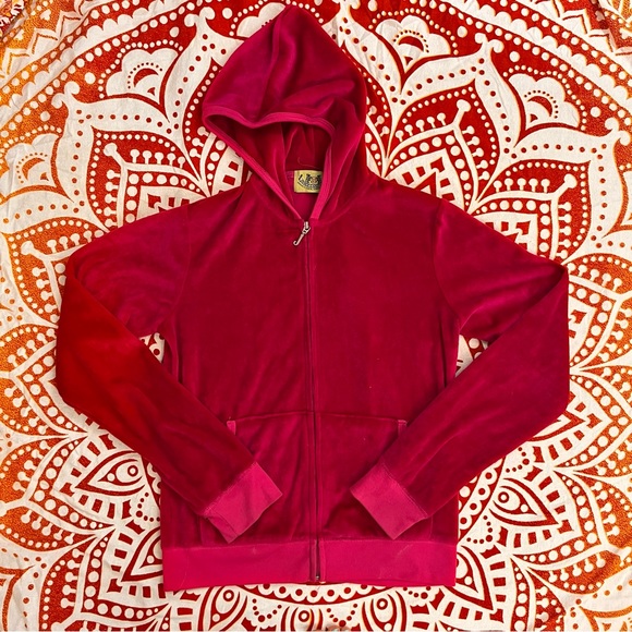 Juicy Couture | Tops | Authentic Early 200s Hot Pink Juicy Couture Velour Zip Up | Poshmark